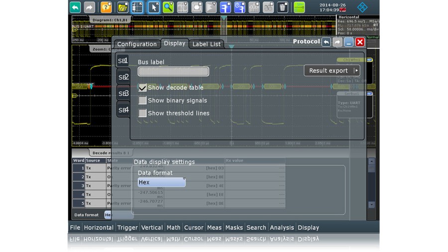 UART/RS232 oscilloscope software | Rohde & Schwarz