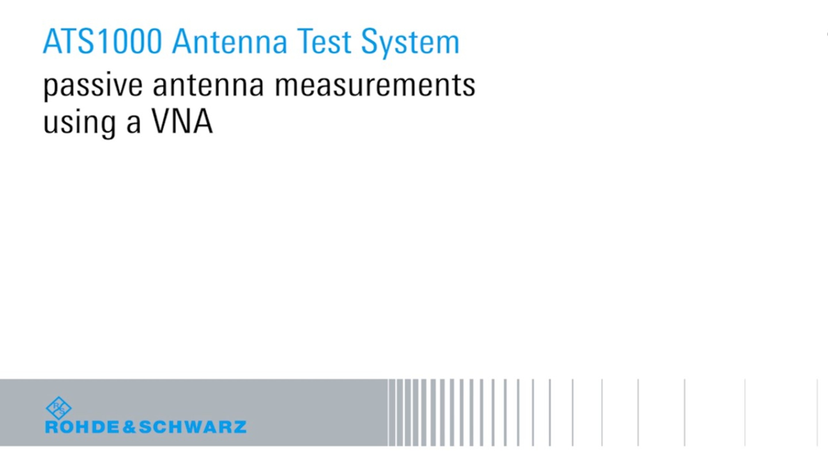 ATS1000 passive antenna measurements with VNA | Rohde & Schwarz